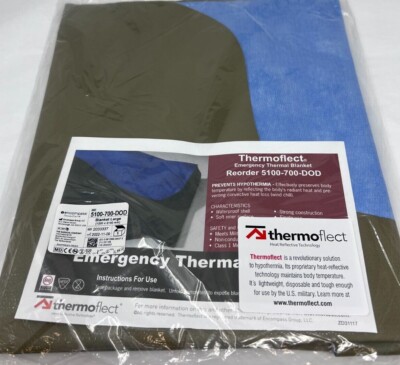 NEW THERMOFLECT Emergency Thermal Blanket EMS, Survival, Go Bag 48" X ...
