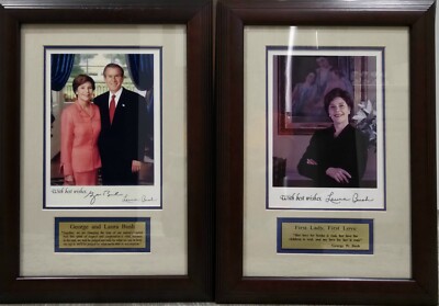George W Bush & Laura Bush Signed Framed COA Success Classics, Inc. 1st ...