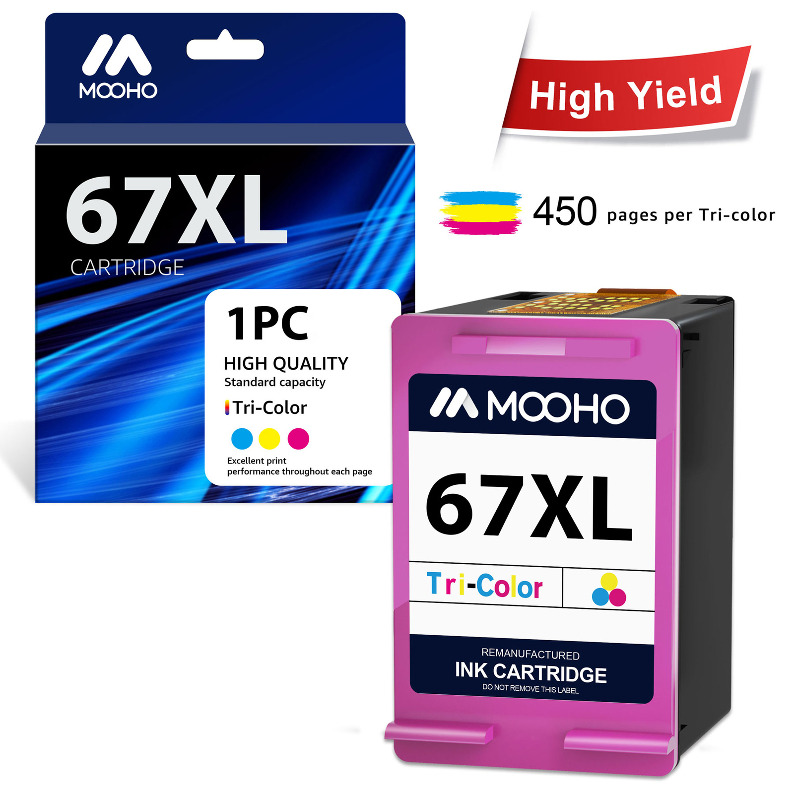 67 XL Ink Cartridge for HP 67XL For Deskjet 2700e 2722 4120 Envy 6000 ...