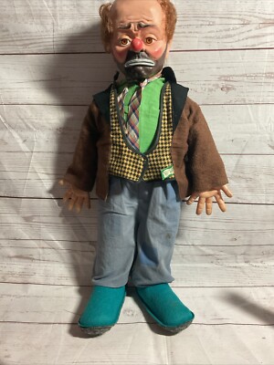 Vintage 1950s Emmett Kelly Willie the Clown Hobo Doll Baby Barry Toy Co ...