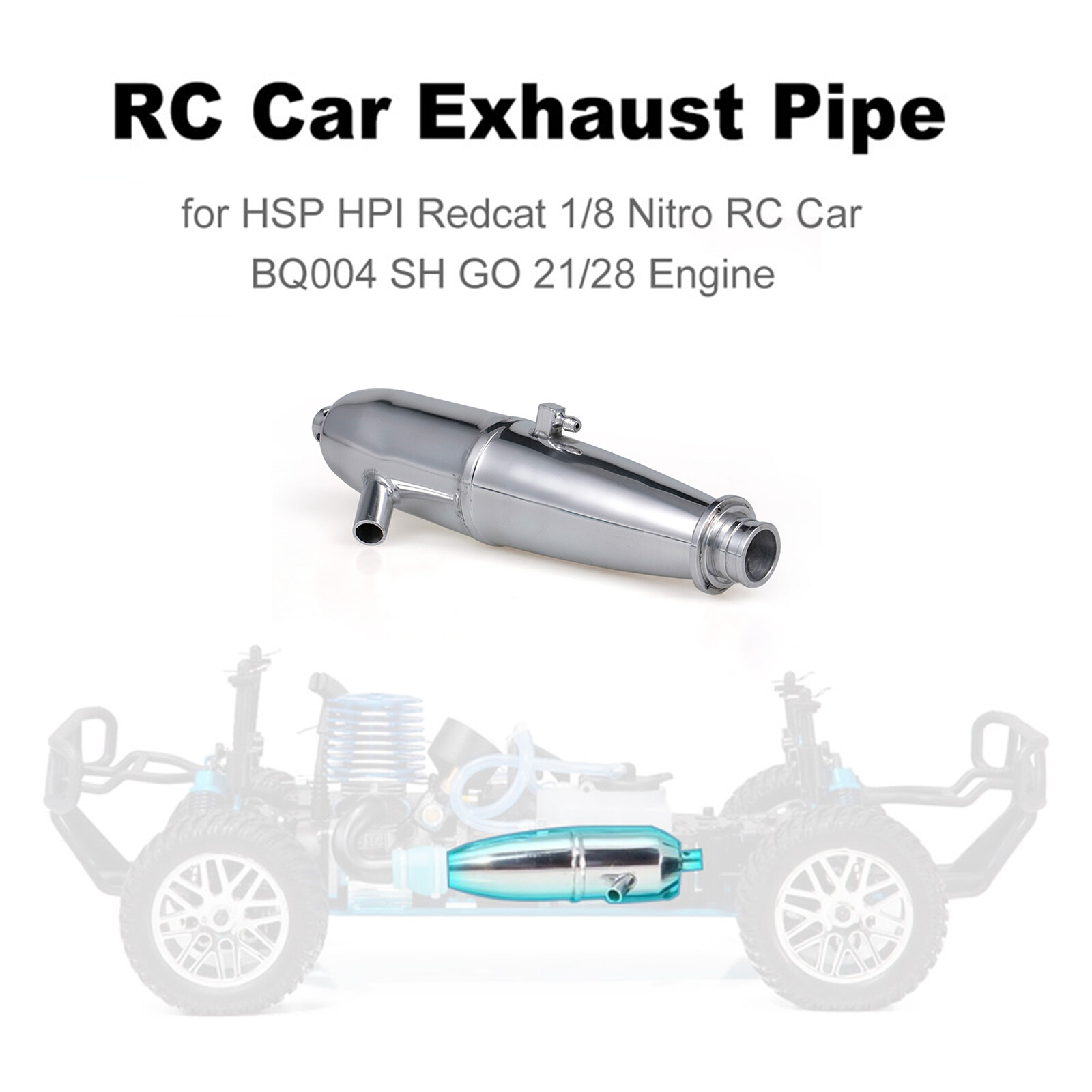 Exhaut Pipe Set Metal RC Car Pipe High Performance for HSP HPI Redcat 1 ...