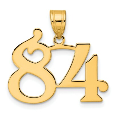 14K Yellow Gold Polished Number 84 Pendant | eBay