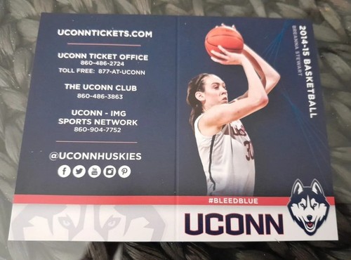 2014-15 UCONN Calendar Card Vintage Basketball BREANNA STEWART Storm ...