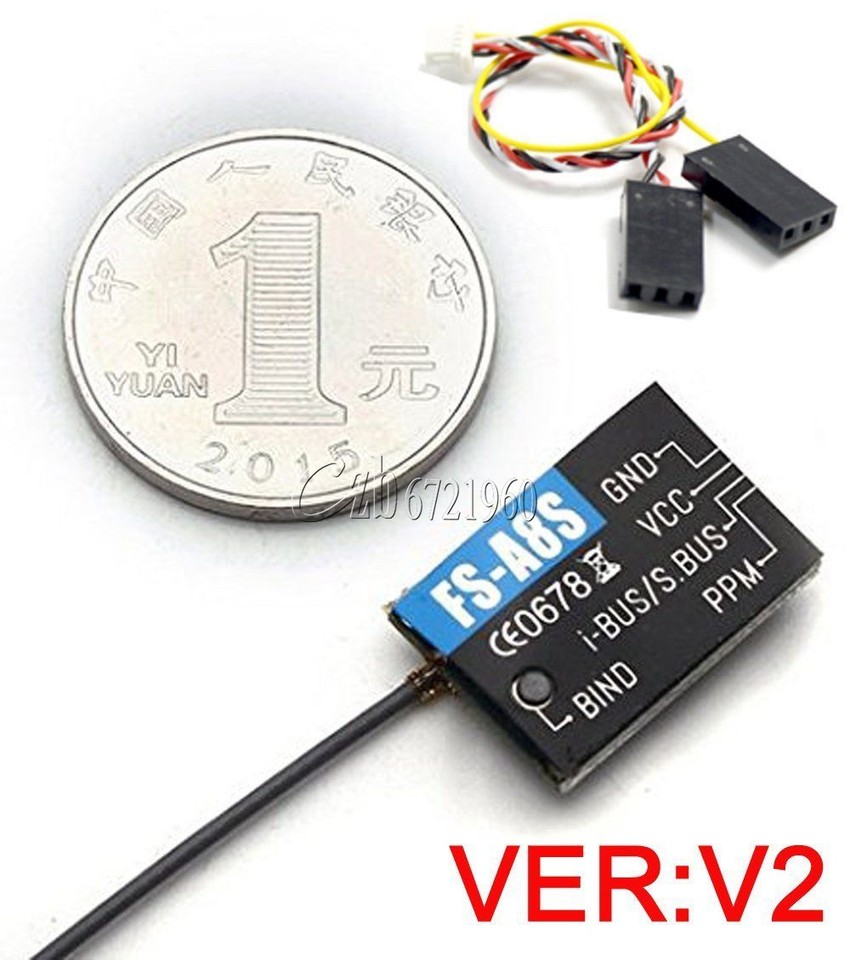 Flysky FS-A8S V2 8CH Mini Receiver w/ PPM i-BUS SBUS Output For FS i4 ...