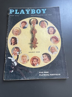 Playboy Magazine January 1957 Centerfold Holiday Issue Solid Condition ...