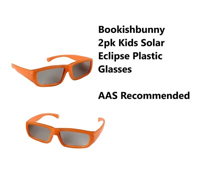 2 Pairs Kids Bookishbunny Solar Eclipse Sun Viewer Plastic Glasses ISO ...