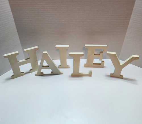 HAILEY 5" inch 3D White Solid wood Letters VGC Ready To Hang. Nusery ...