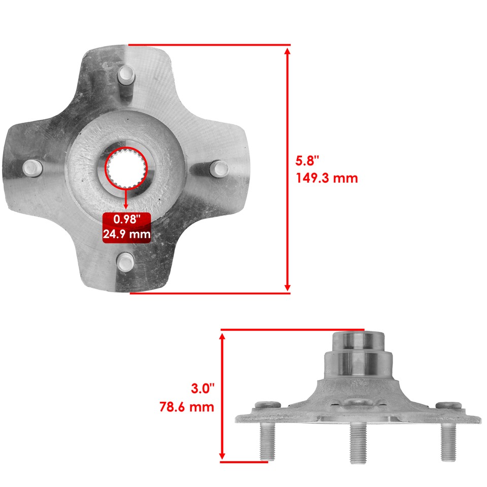 Rear Left Right Wheel Hub for Honda TRX420TE1 TRX420TM1 Rancher 420 ...