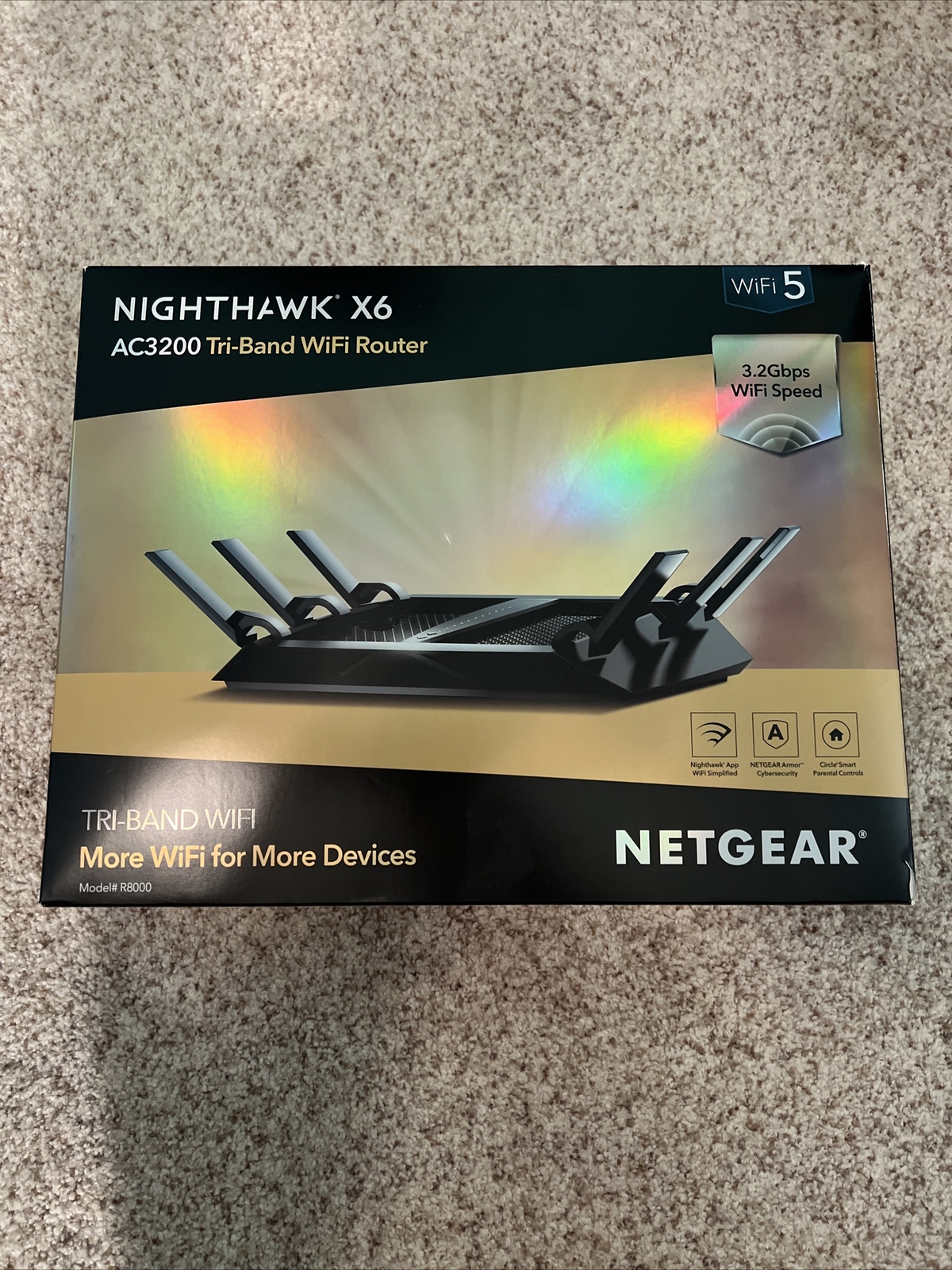 NETGEAR Nighthawk X6 AC3200 Tri-Band WiFi Router R8000-100NAS New ...