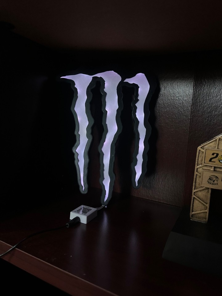 Monster Energy LED Sign – 12x8 Custom LED Wall Art – Man Cave Garage ...