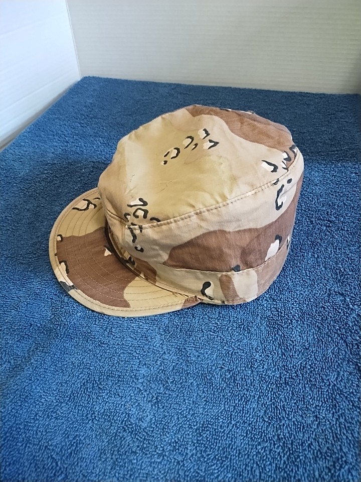 Military DesertCamo Field Hat Ear Flaps Fitted Tan Patrol Cap Size 7 ...