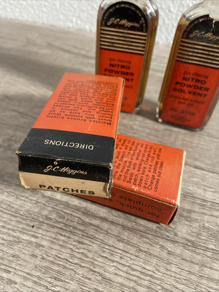 Lot Of Vintage J.C. Higgins Nitro Powder Solvent Bottles And Cleaning ...