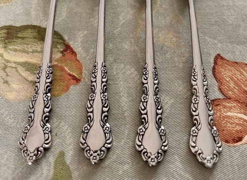 Vintage Oneida Cube Stainless Flatware SHELLEY Set of 4 SALAD FORKS 6 5 ...