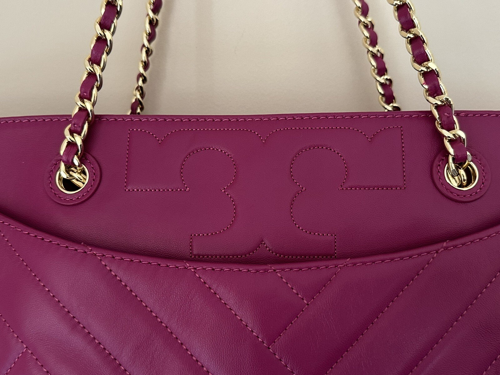 TORY BURCH Alexa Quilted Tote # 50641 - Party Pink Fuschia Handbag Tote ...