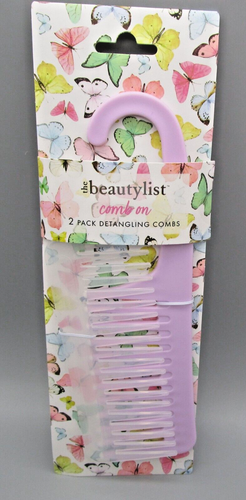 THE BEAUTYLIST~2 Piece Purple & Clear COMB ON Detangling Combs | eBay