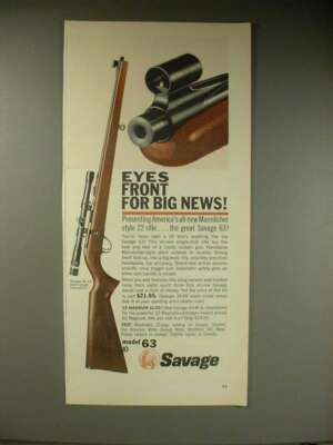 1963 Savage Model 63 rifle Ad - Eyes Front Big News | eBay