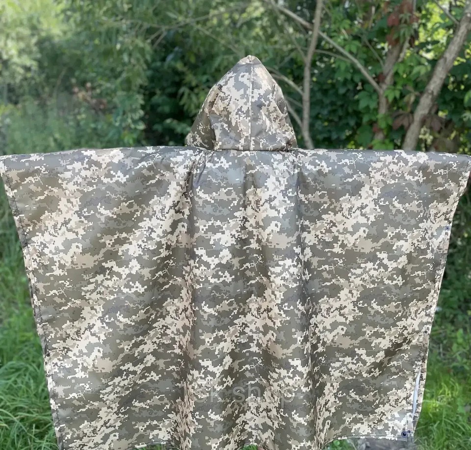Military Poncho Raincoat Anti Thermal Imager Pixel Camouflage Army ...