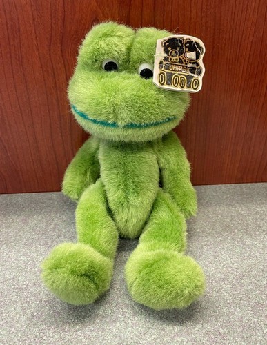Vintage Toady Buttons 12" Stuffed Beanbag Frog Plush w/tags Unipak ...
