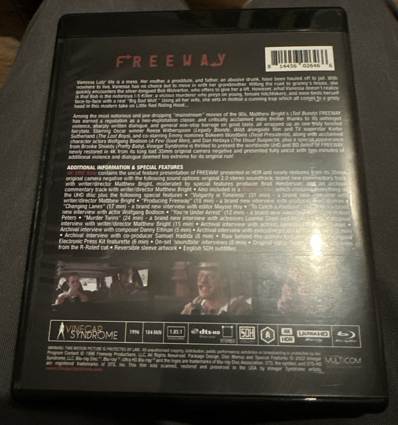 Freeway 4K UHD + Blu Ray. Vinegar Syndrome. Kiefer Sutherland. OOP. Mit ...