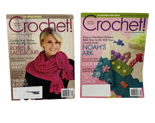 2 Defining Crochet Magazines Jan 2010 & May 2008 Patterns Sweater Hat ...
