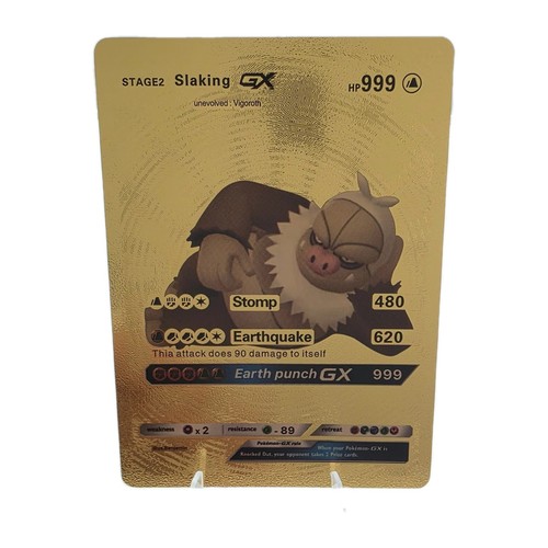 Pokémon Slaking GX 999hp Gold Foil Fan Art Collector Card TCG | eBay