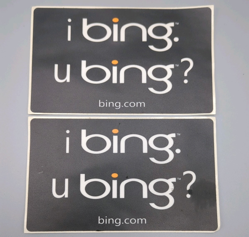 Microsoft Advertising Promo SWAG Search Engine Bing Sticker Rare Pair ...
