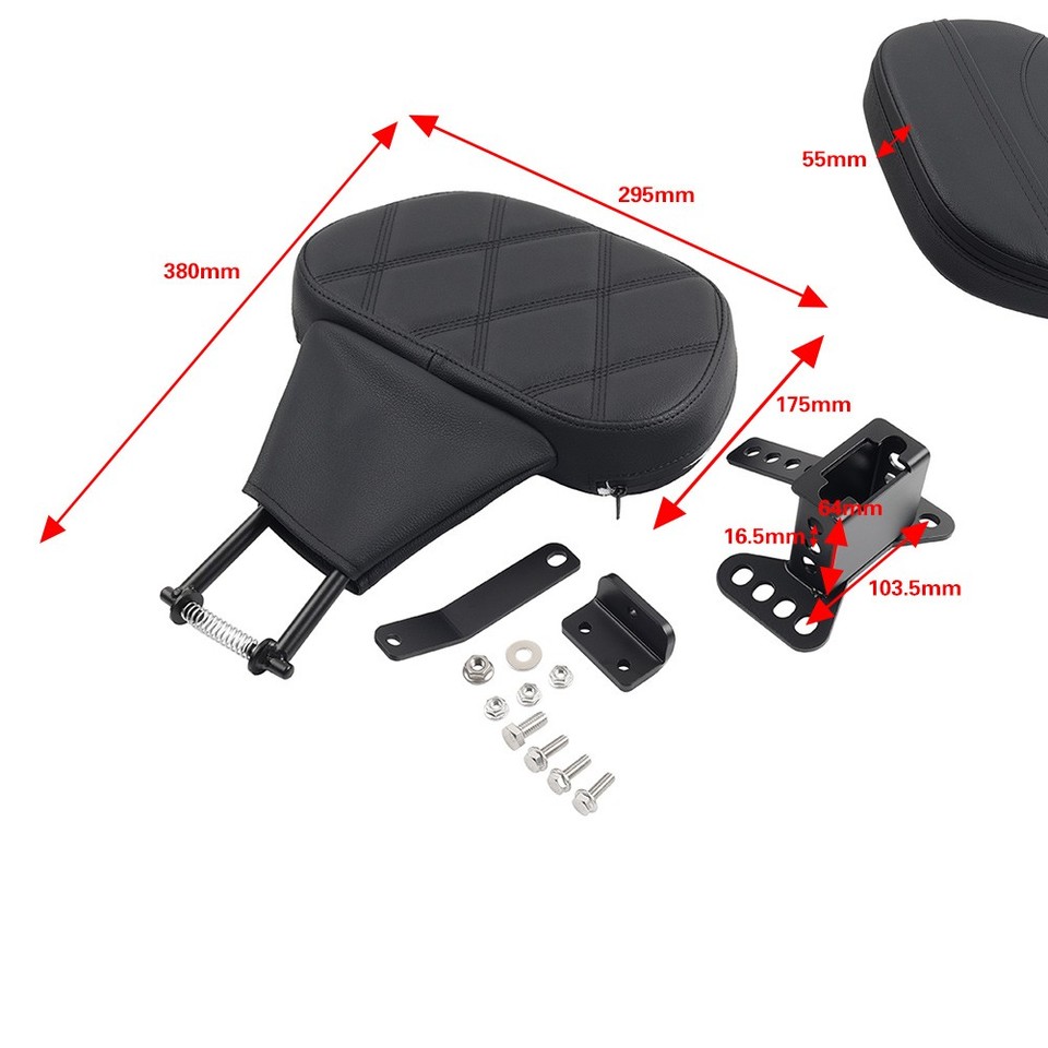Adjustable Driver Rider Backrest Pad For Harley Street Glide Road King ...