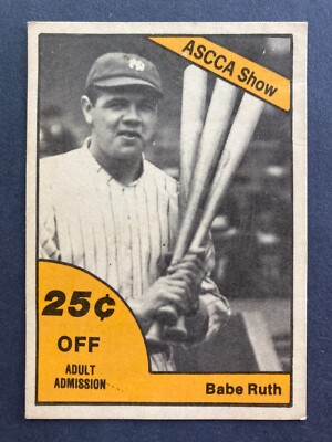 RARE! 1977 Hotel Taft NYC ASCCA Card Show Promo w/ Babe Ruth | eBay