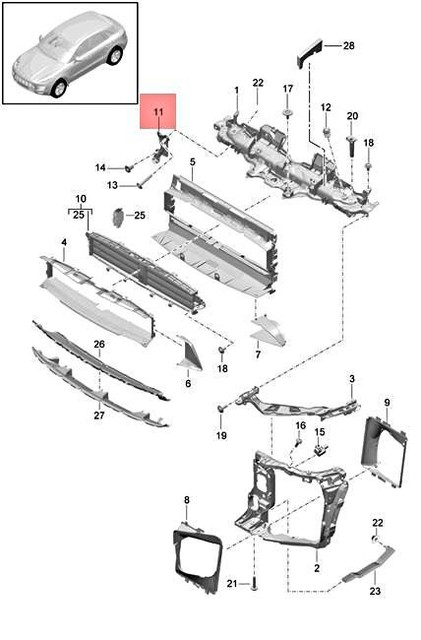Porsche Macan 95b Radiator Support Bracket Left 95B807333A Genuine for ...