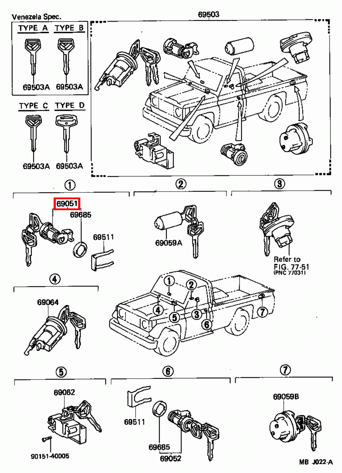 Genuine LandCruiser 70 Series RJ LJ KZJ Front Right RH Door Lock Barrel ...