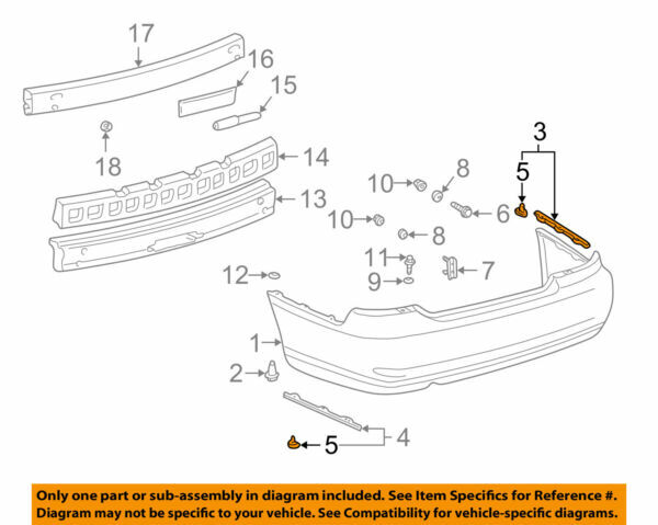 52579-33050 Toyota Retainer, rear bumper side, no.3 rh 5257933050, New ...