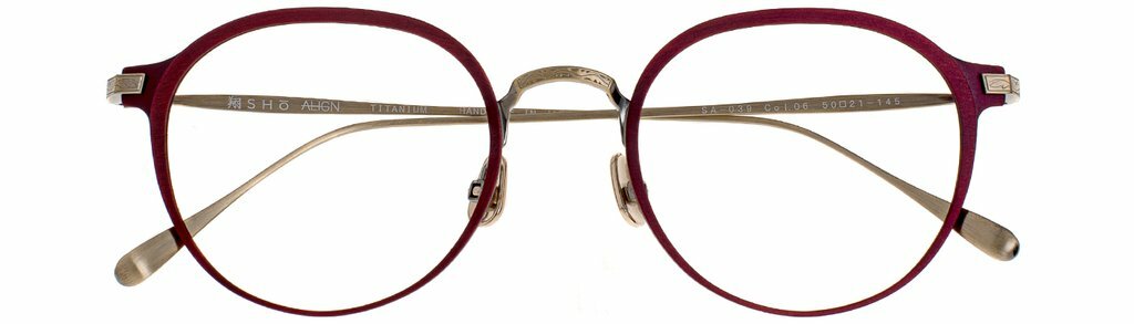 Eyeglasses Frames SHO ALIGN SA-039 Col.06 Magenta/Brushed Gold Classic ...