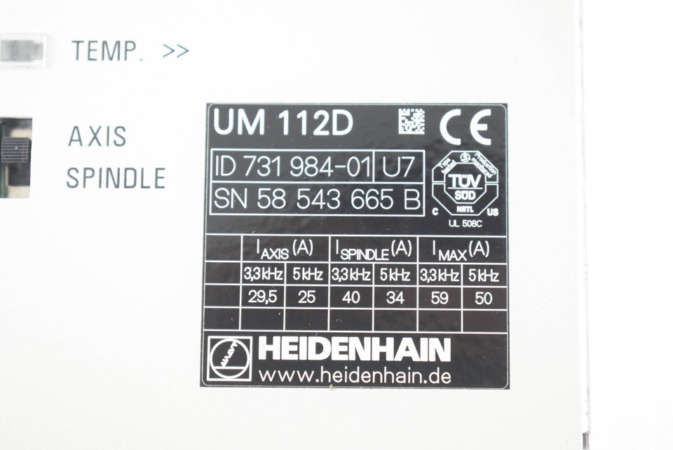 Heidenhain Umrichter - Leistungsmodul UM 112D 731984-01 ( 731 984-01 ...