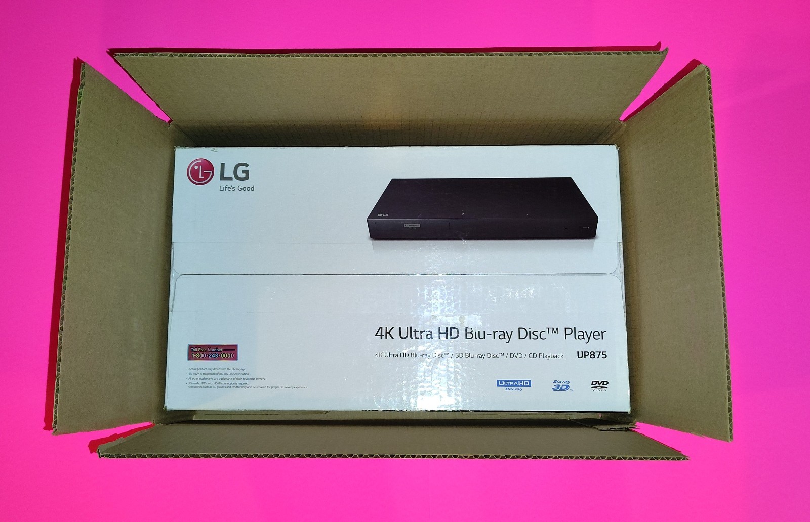 Brand New Sealed LG UP875 4K Ultra HD UHD 3D Blu-Ray Player Dolby Atmos ...
