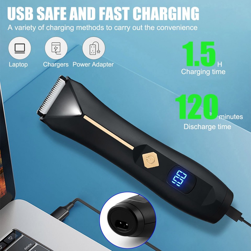 Mens Electric Manscaping Pubic Hair Trimmer Groin Men's Razor Body ...