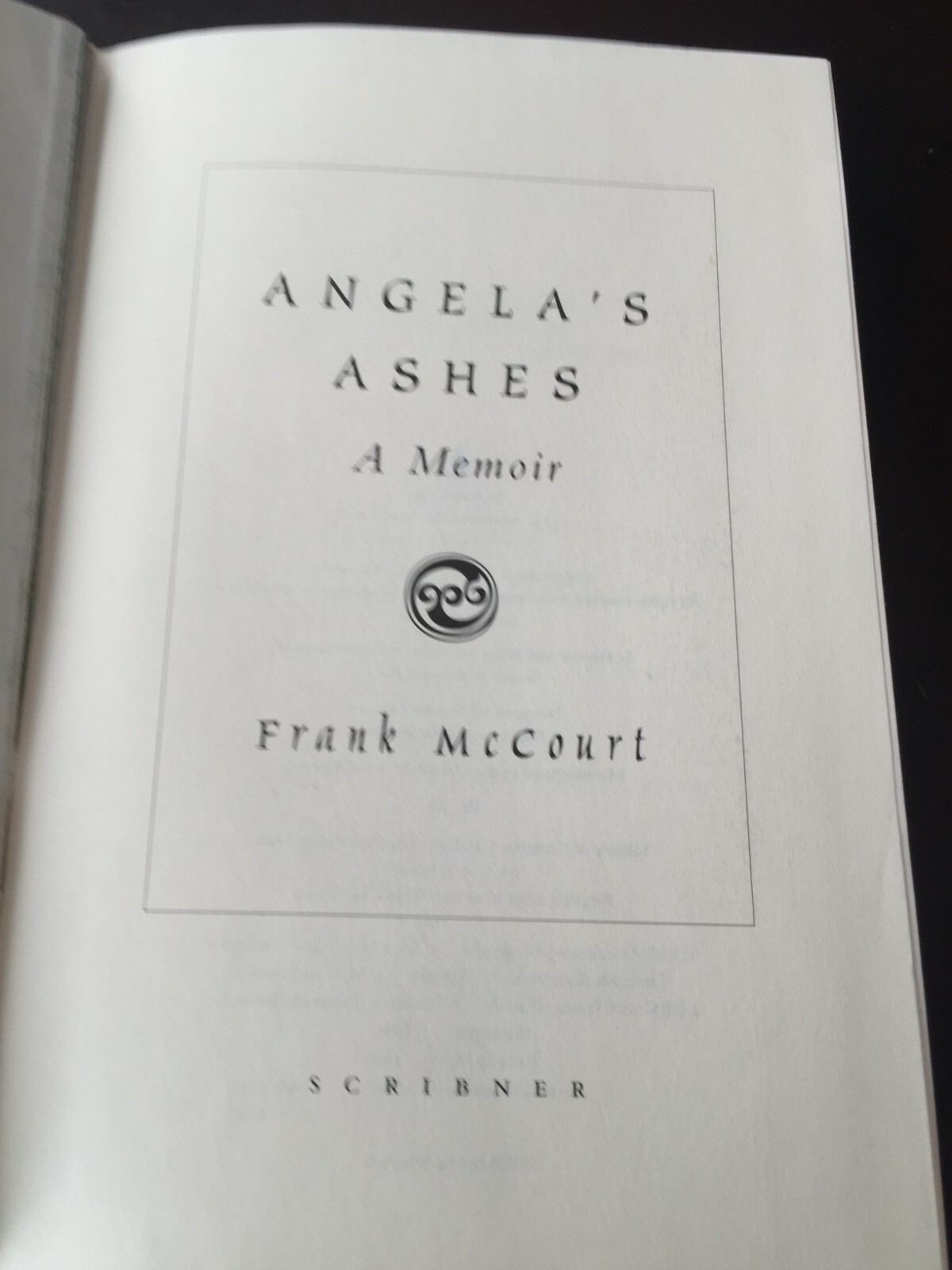 Angela's Ashes by Frank McCourt 1996 Hardcover | eBay