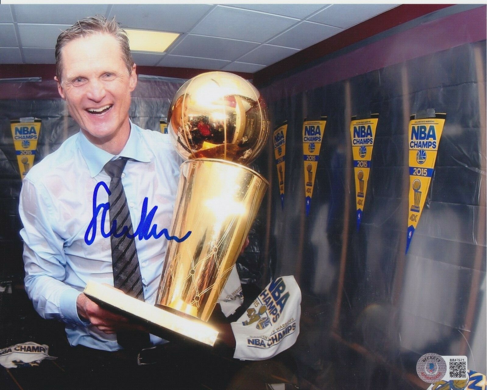 STEVE KERR SIGNED GOLDEN STATE WARRIORS 8X10 PHOTO AUTOGRAPH BAS COA ...