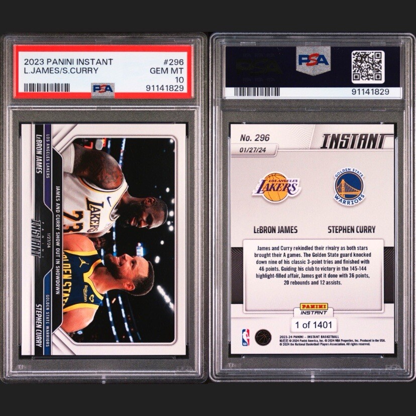 2023 Panini Instant 1/1401 Lebron James/ Steph Curry #296 PSA 10 | eBay