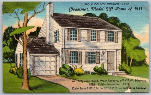 West Roxbury Massachusetts 1951 Postcard Christmas Model Gift Home | eBay