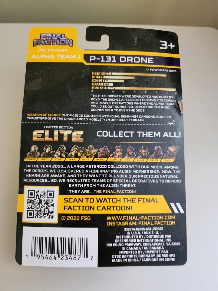 Final Faction Alpha Team 1 Limited Edition ELITE, P-131 (Drone) GOLD ...