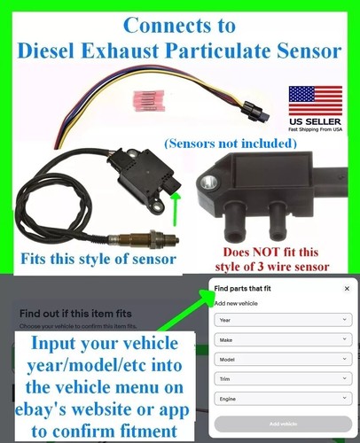 fit Ford GM RAM Jeep Diesel Exhaust Particulate Matter DPF Sensor ...