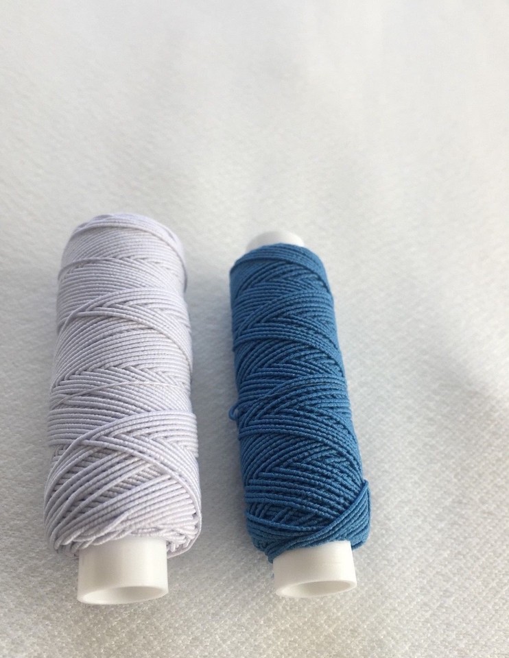 SHIRRING SHEARING ELASTIC THREAD 20 METRE SPOOLS PACK OF 2 REELS SEWING ...