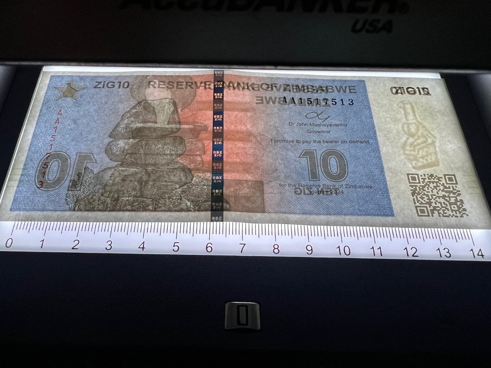 Zimbabwe $10 Zig 2024 Gold Backed Uncirculated Banknote QR Code | eBay