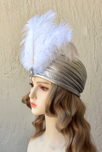 Beaded Turban Hat, Flapper 1920s Headpiece, Cleopatra Hat, Burlesque ...