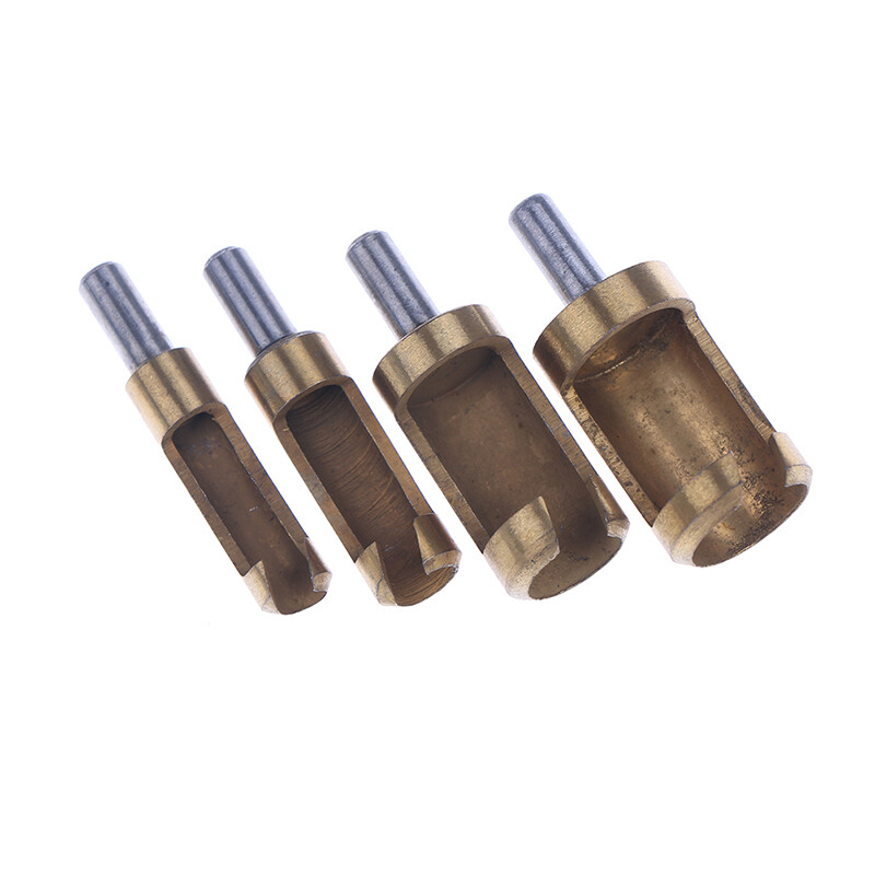 4x/set titanium coated plug cutter hole wood timber drill bit 6-16mm ...