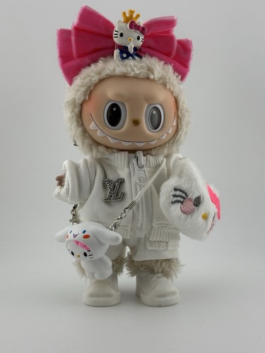 Labubu Clothes Outfit Hello Kitty White Figure Shoes Bow (No Doll) | eBay