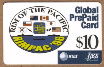 $10. RimPac '96 Navy Exchange (Third Fleet) 6 Int'l. Flags SPECIMEN ...