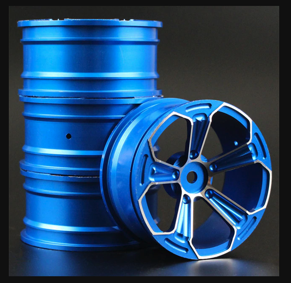 4Pcs Aluminum Wheels Hub Rims For 1/10 RC Car Tamiya TT-01 TT02 Sakura ...