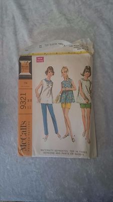 Vintage 1960s Simplicity 9321 Maternity Tops and Pants Pattern Size 14 ...