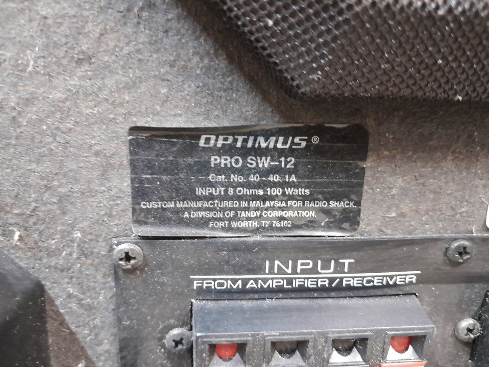 Optimus Pro SW-12 Subwoofer System | eBay